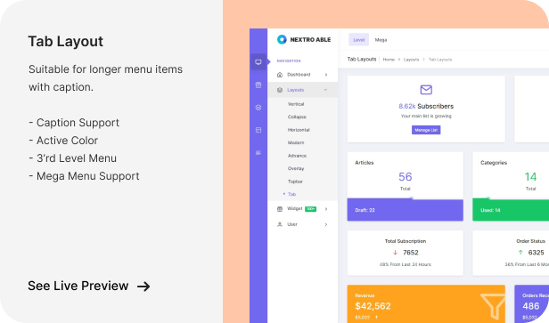 Nextro Able Bootstrap 4 Admin Template